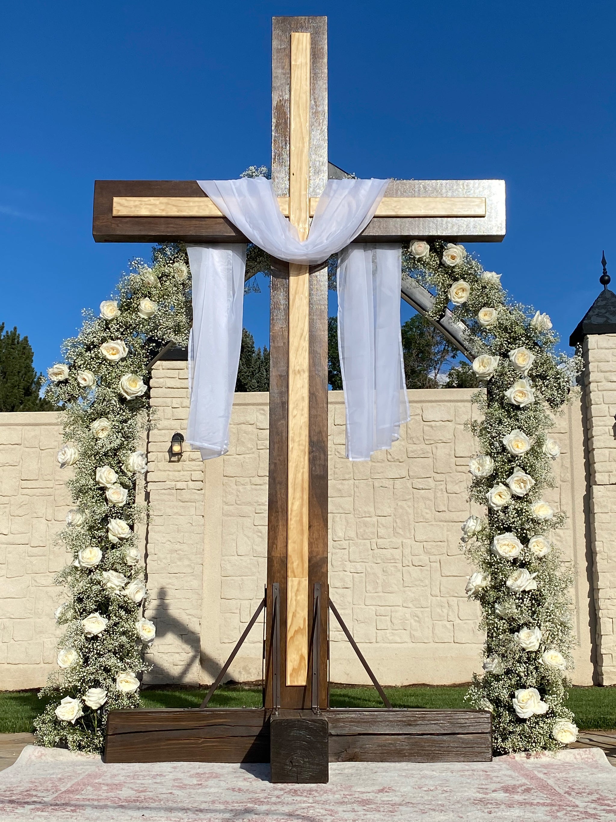 Cross Backdrop – Wedding Rentals Are My Forte